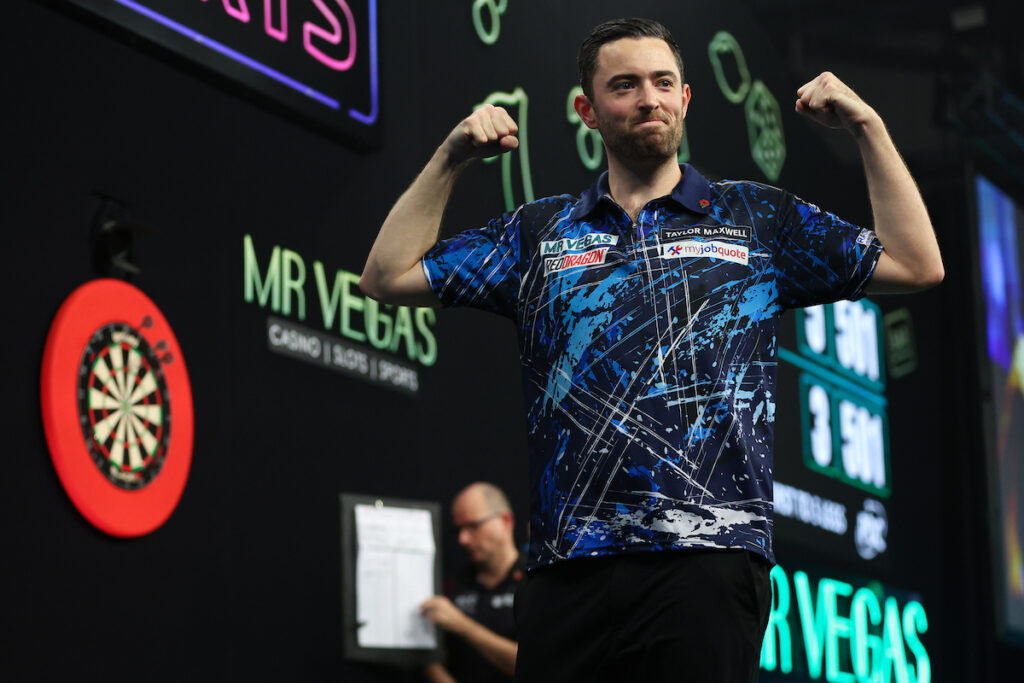 Luke Humphries lands match-winning nine-darter at the Grand Slam of ...